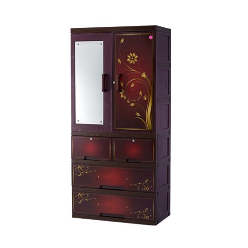 Titanium Almirah Glass 3 Drawer – Splash